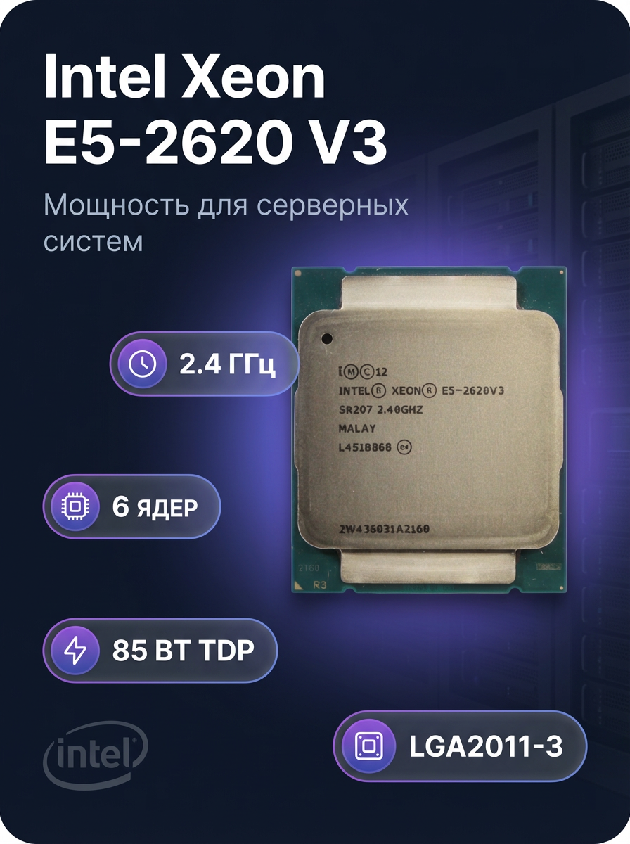 Intel Xeon E5-2620 V3 2.4 GHz/6core/1.5+15Mb/85W/8 GT/s LGA2011-3