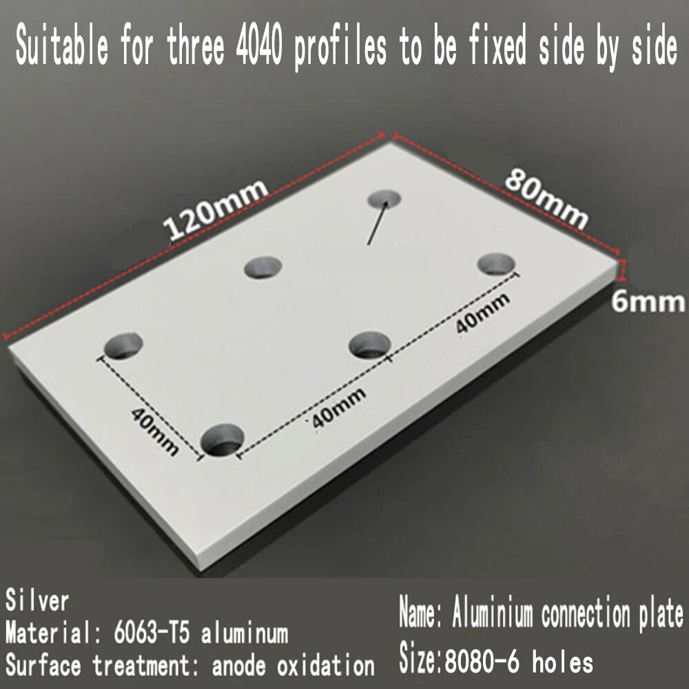 Алюминиевая соединительная пластина 4040, 8080-6 Hole