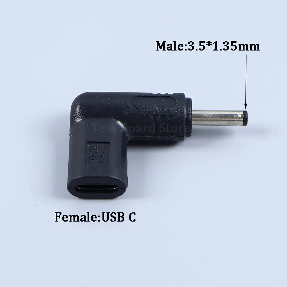 USB C PD к постоянному току адаптер черный 12V, DC3.5x1.35