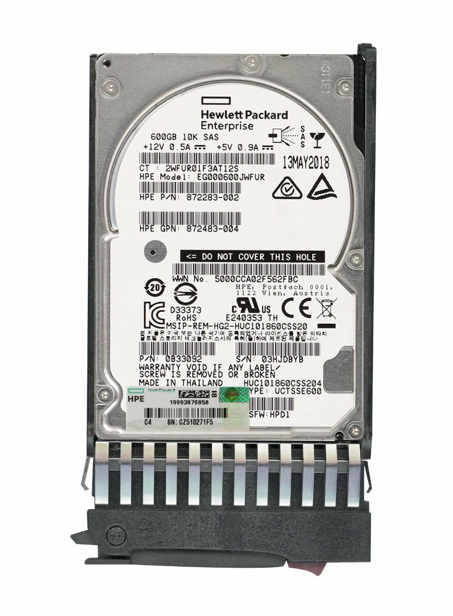 Жесткий диск HP 600Gb 10000 SAS 2.5" HDD 872483-004