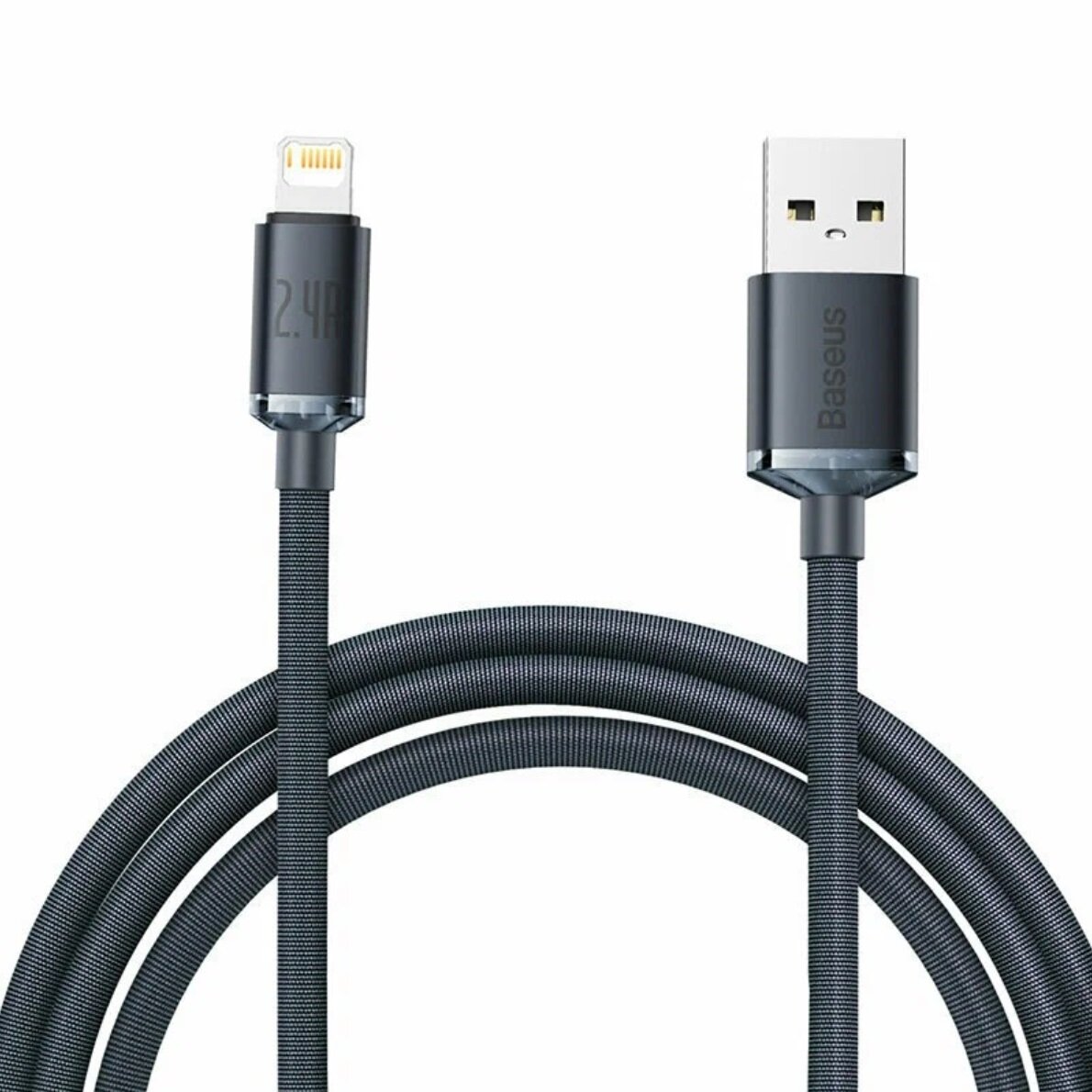 Кабель Baseus Crystal Shine Series Fast Charging Data Cable USB to Lightning 2.4A 2м черный CAJY000101