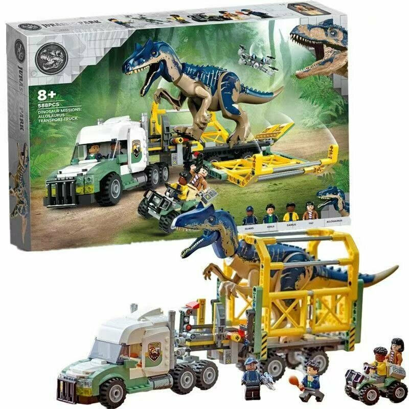 Конструктор Транспортный грузовик Аллозавра сопоставим с Jurassic World 76966