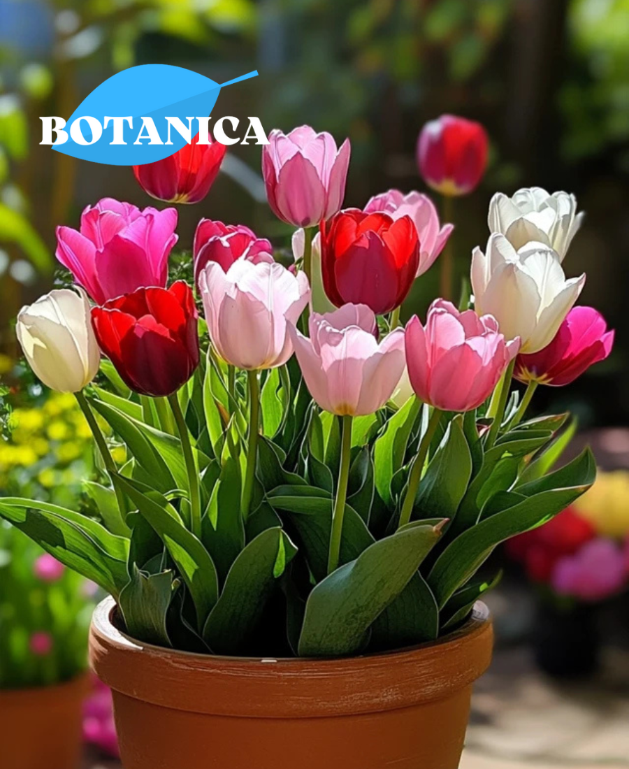 Луковицы цветов, botanica garden, Тюльпаны Бордово-Белый Микс 3 штуки