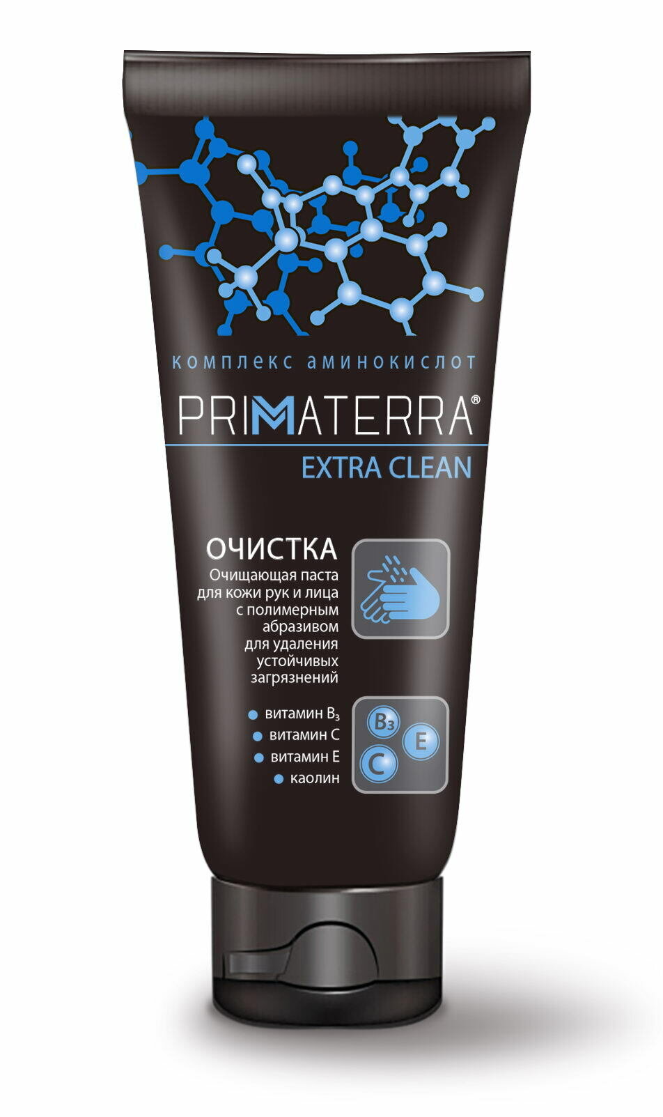 PRIMATERRA Паста очищающая для рук и лица, от стойких загрязнений, 200 мл