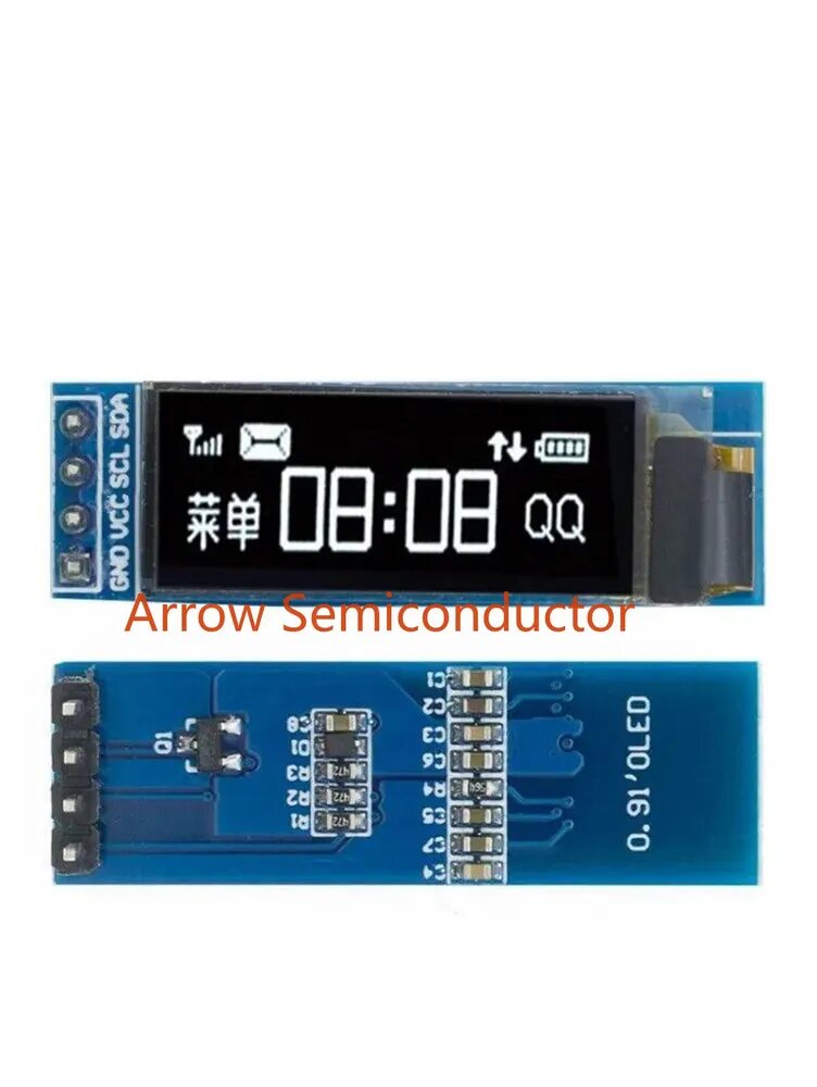 0,91-дюймовый OLED-модуль 0,91 "Белый/синий 128X32, OLED LCD светодиодный дисплейный модуль IIC Communicate для Ardunio