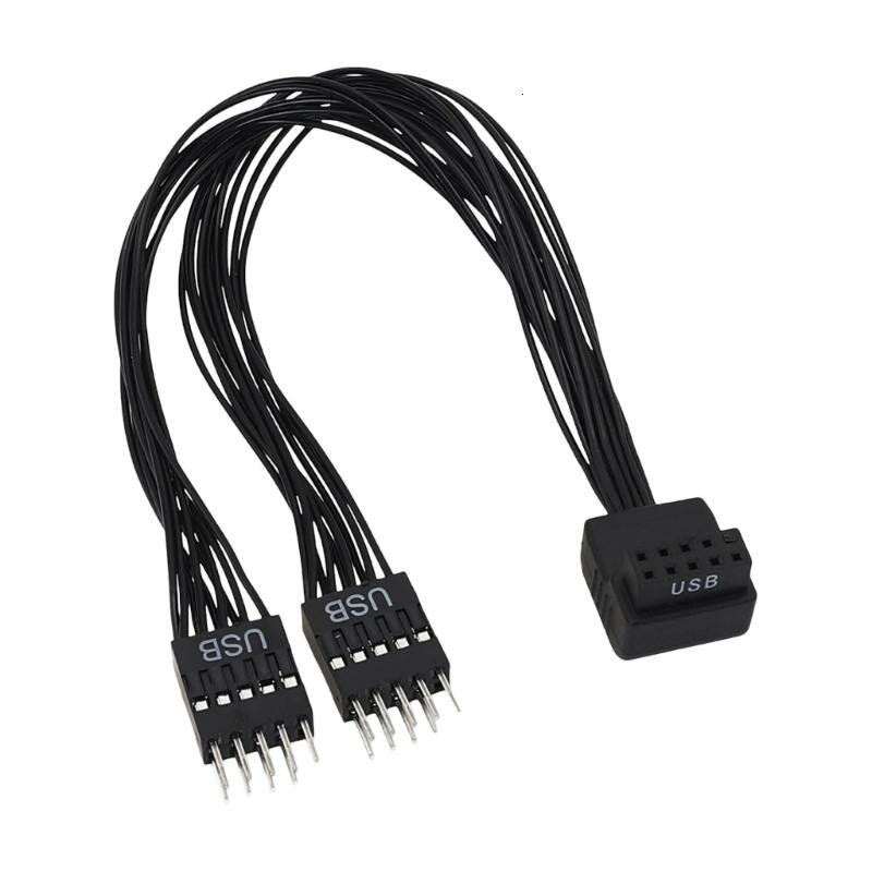 Кабель-удлинитель USB 9Pin угловой двухпортовый