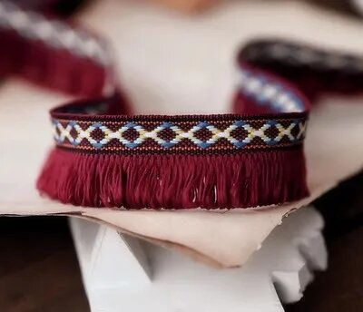 Бахрома из полиэстера/хлопка 4 ярда Бордовый, wine red