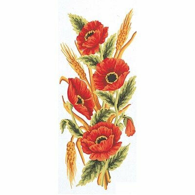 Канва Grafitec "Маки", ткань с рисунком, серия 8,000, 60х30 см