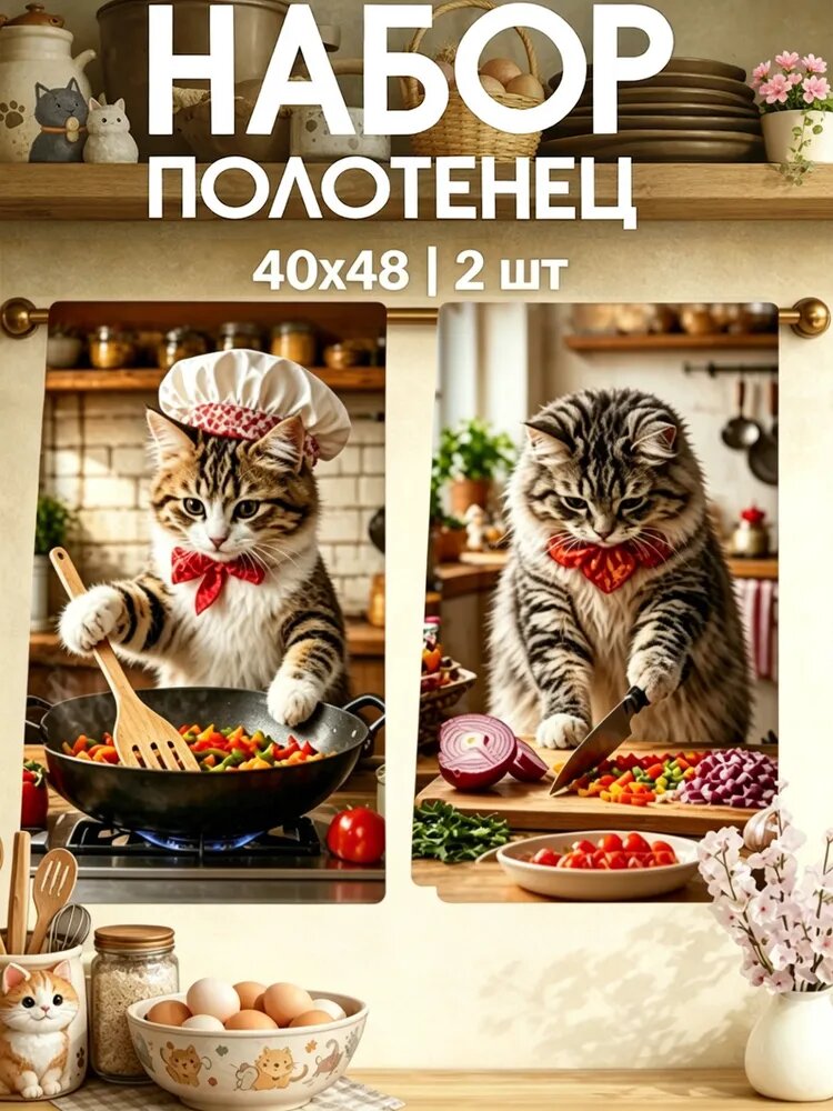 Полотенце кухонное, 40x48, 2шт