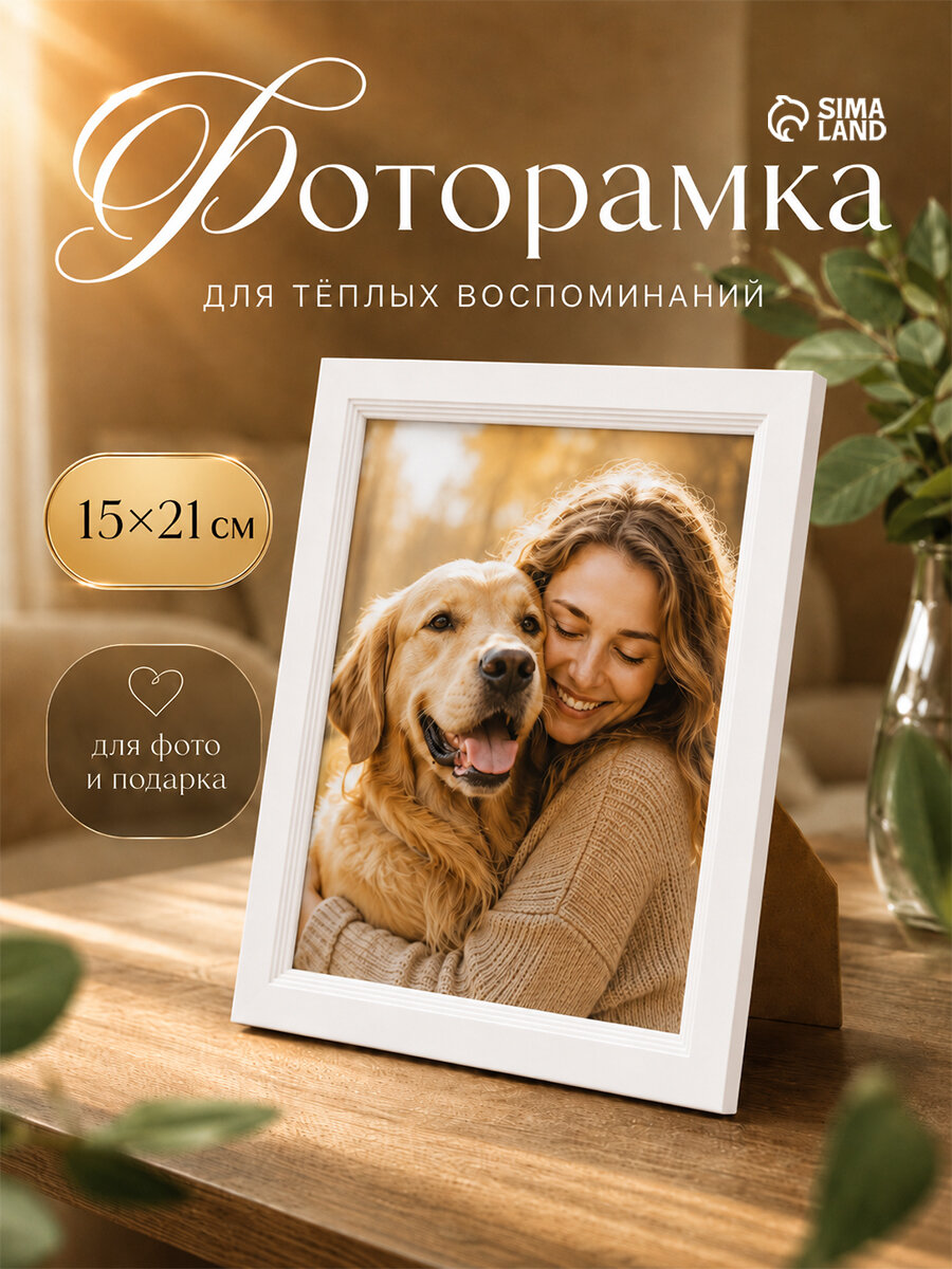 Фоторамка для фото 15×21 см Keep memories "Willow" (пластиковый экран) цвет белый