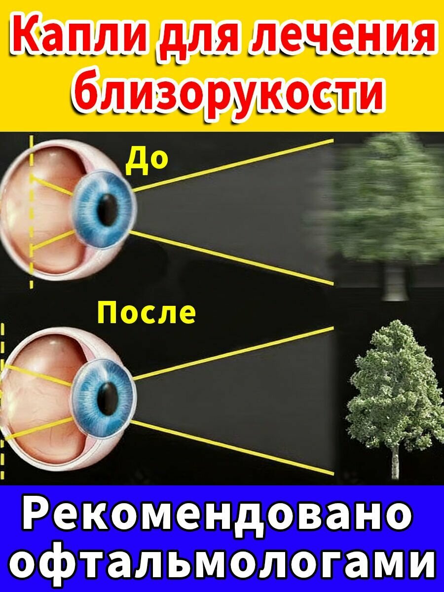 Японские капли для лечения близорукости предотвращения размытости и двоения в глазах 15 мл от близорукости от размытости против двоения для глаз