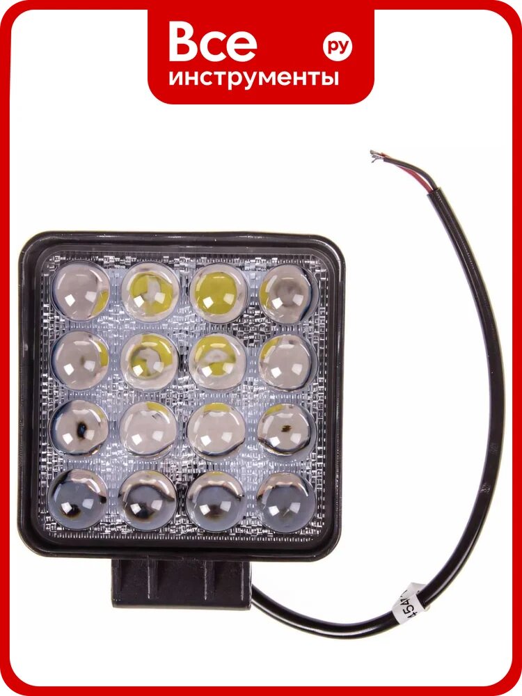 Светодиодная фара SKYWAY OFF ROAD квадратная 12V/24V 48W 6000К 16 диодов, дальний свет S07201014