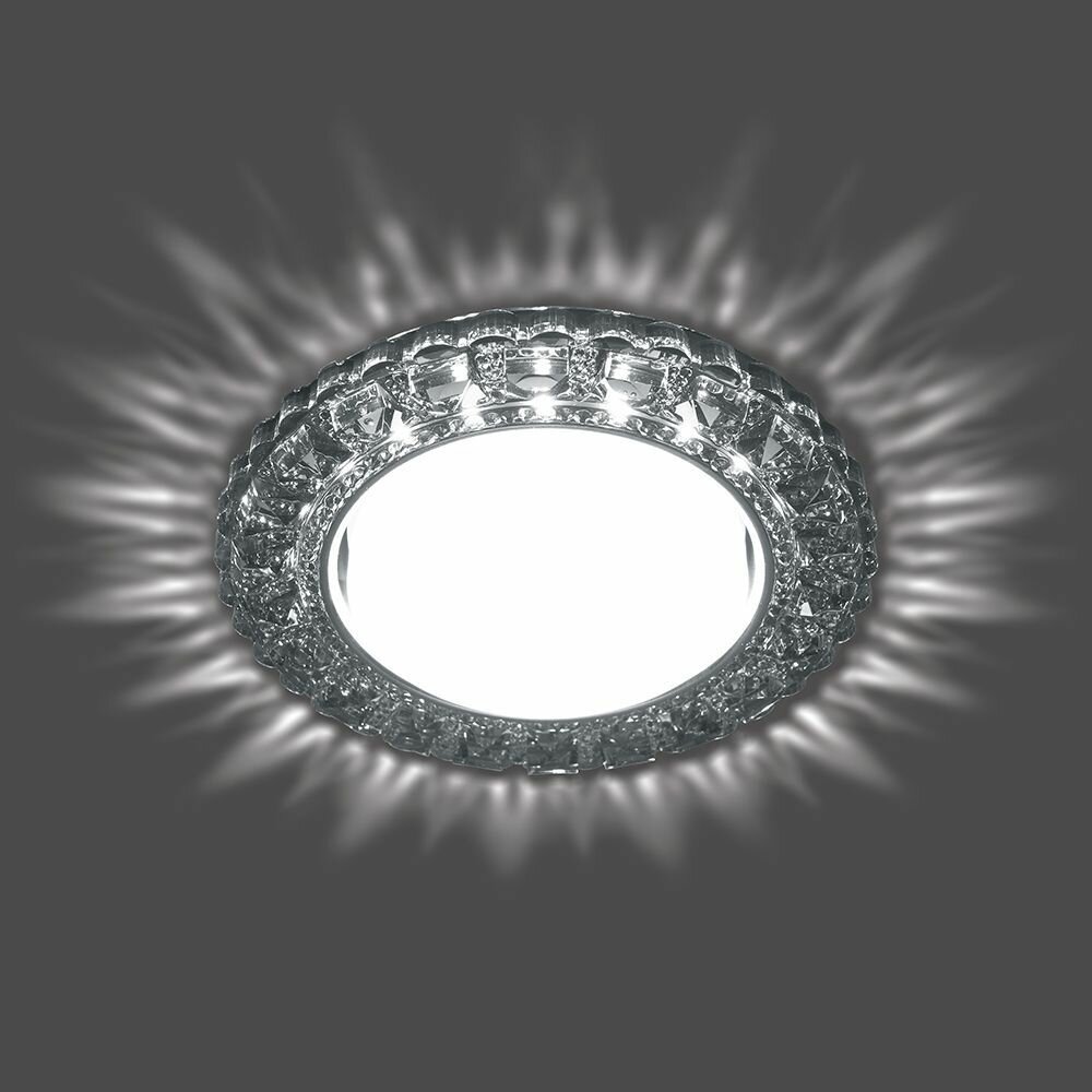 Светильник потолочный с белой LED подсветкой CD4045 потолочный GX53 (без лампы), серый, хром FERON 41411