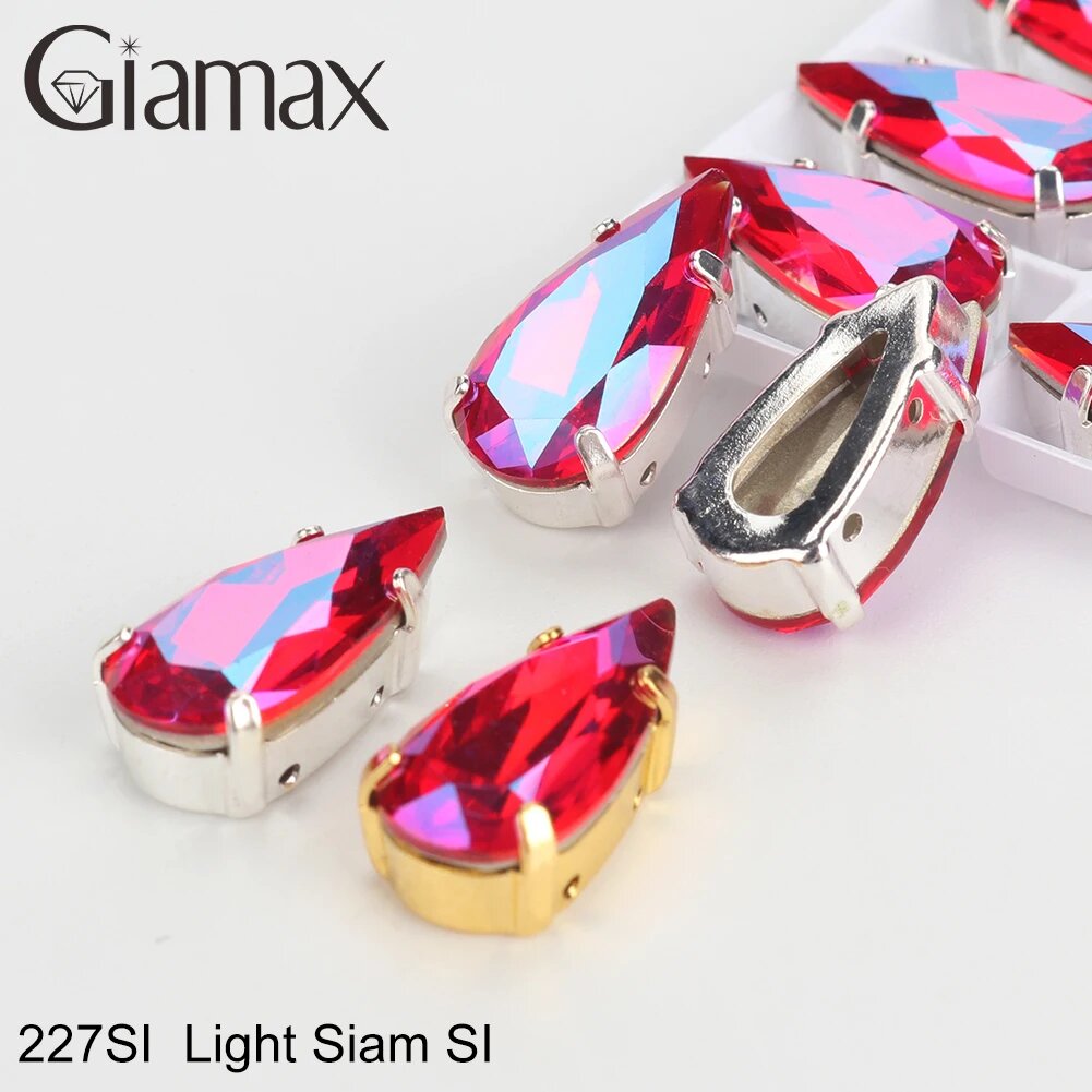 Giamax стразы капли 227SI Light Siam SI, Gold