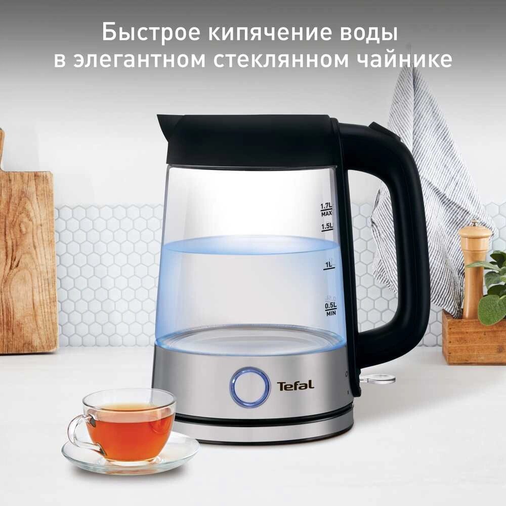 Электрический чайник Tefal KI750D30, 2400Вт, 1.7л, черный, серебристый
