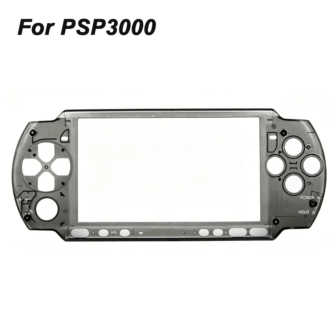 Замена передней панели для PSP 3000, прозрачный пластик Black