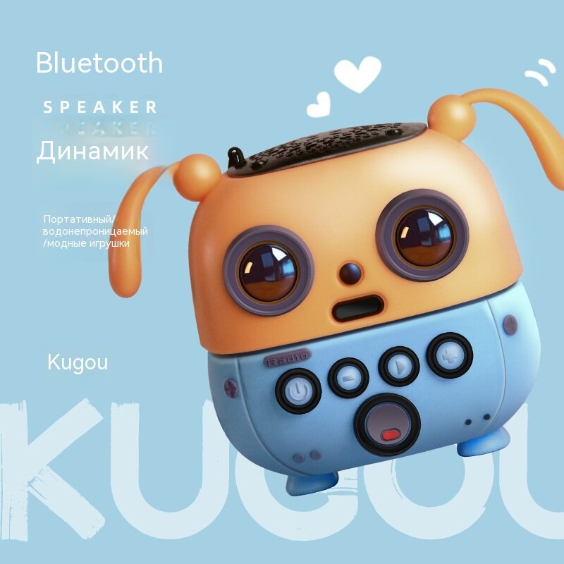 Мини Bluetooth колонка в виде животного синего цвета портативная беспроводная акустика
