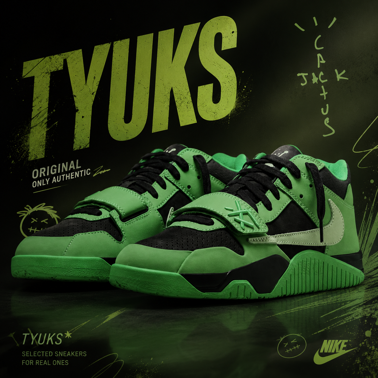 Кроссовки NIKE Nike Air Jordan Jumpman Jack x Travis Scott "Green Spark"