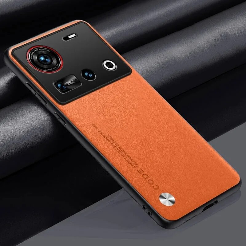 Чехол Nubia Z70 Ultra 5G, оранжевый, из искусственной кожи