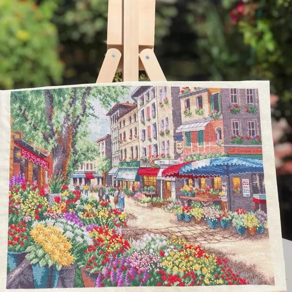 Набор для вышивания Набор для вышивания крестиком-DIMENSIONS 35256 - Paris Flower Market "Парижский цветочный рынок" Дайкин, 18CT 28x38cm