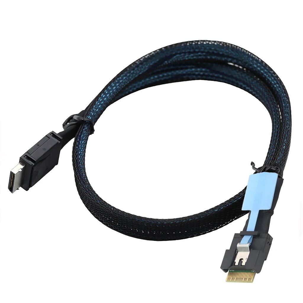 Кабель-адаптер PCIe Oculink SFF 8611 4I на Slimline SAS 8654 4I XT-XINTE 50cm