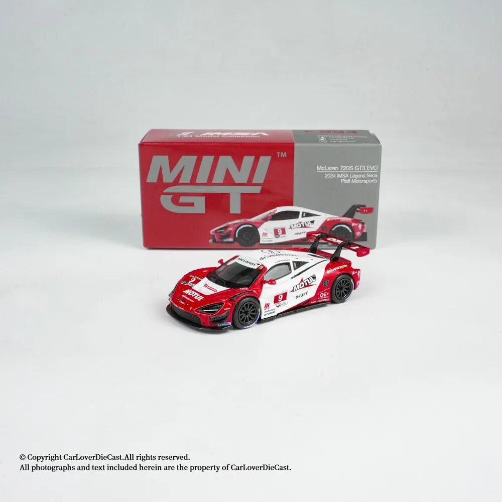 MINIGT 1:64 McLaren 720S GT3 Evo Pfaff Motorsports 2024 IMSA Laguna Seca MGT00993-CH отлитая под давлением модель гоночного автомобиля Игрушки