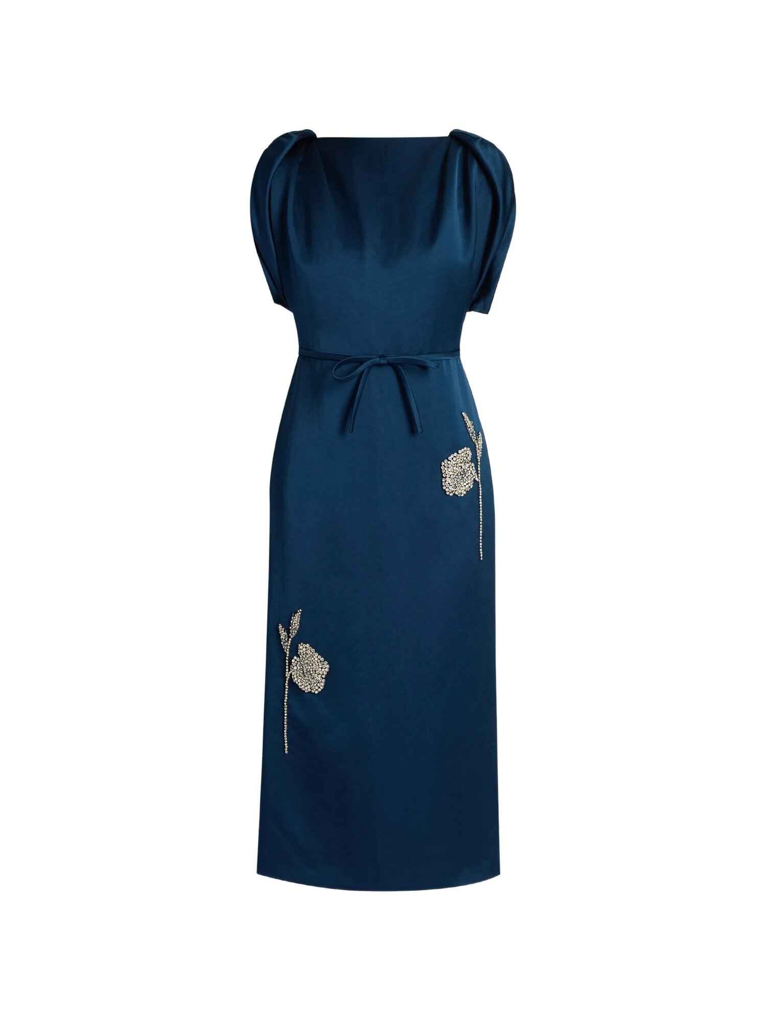 Платье Embroidered satin midi party dress