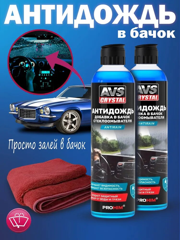 Антидождь в бачок омывателя две штуки и салфетка