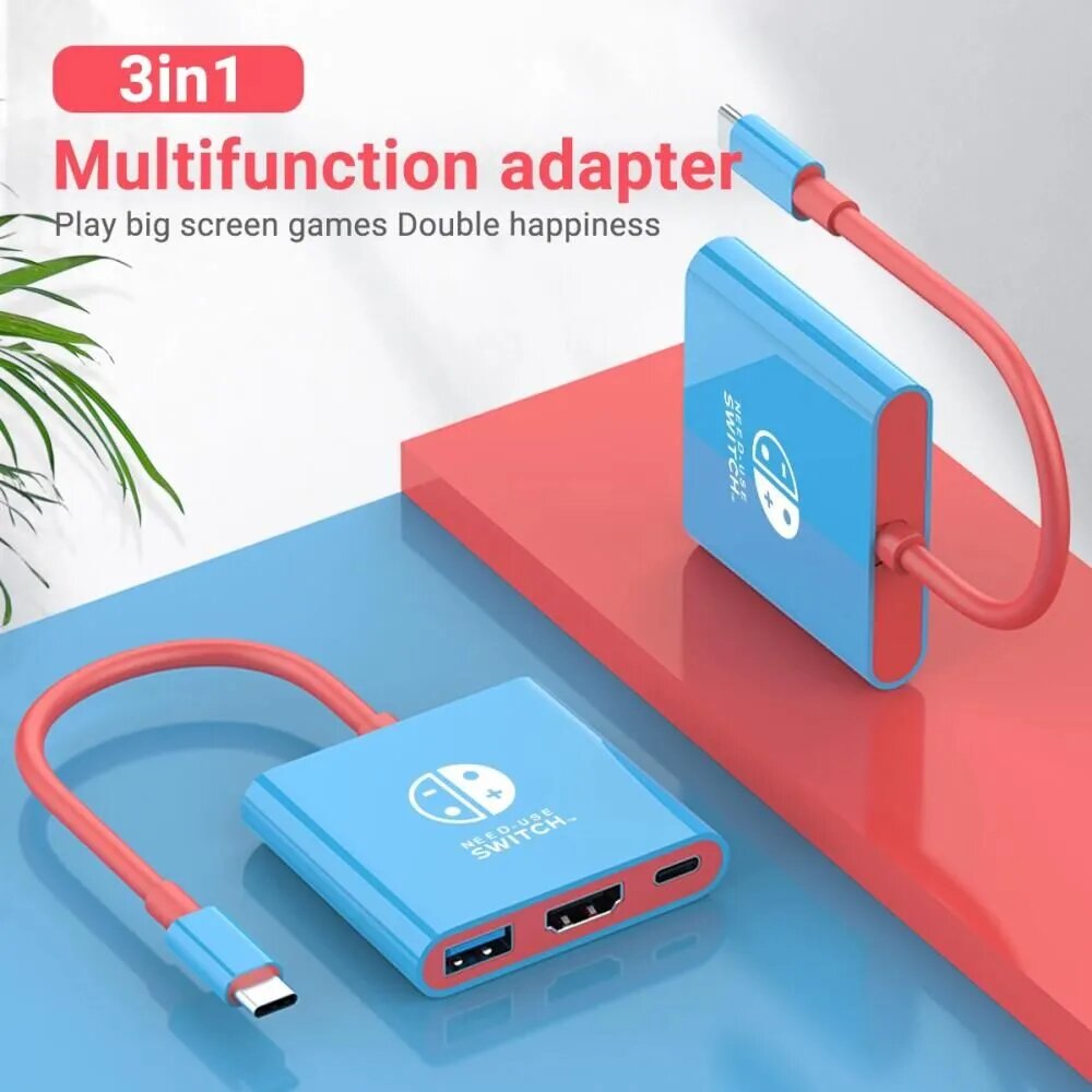 Новый портативный док-станция 3 IN 1 для Nintendo Switch TYPE-C Hub с HDMI и USB 3.0 Идеально подходит для путешествий и игр