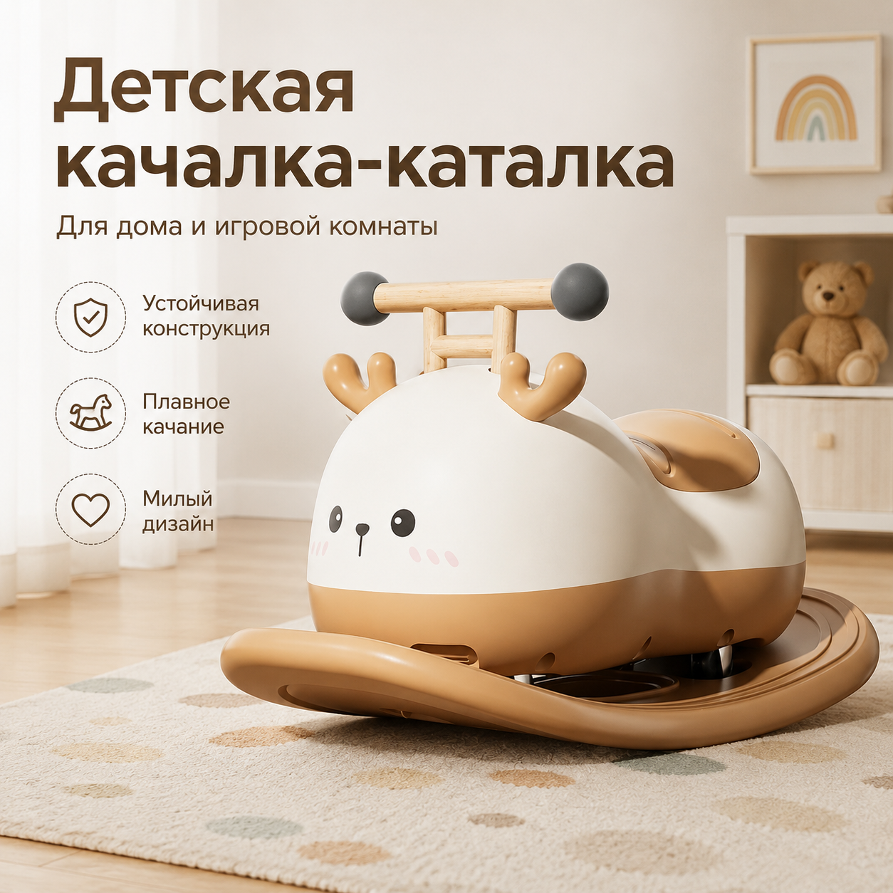 Детская машинка-качалка для 1-3 лет - лучший подарок на первый день рождения!