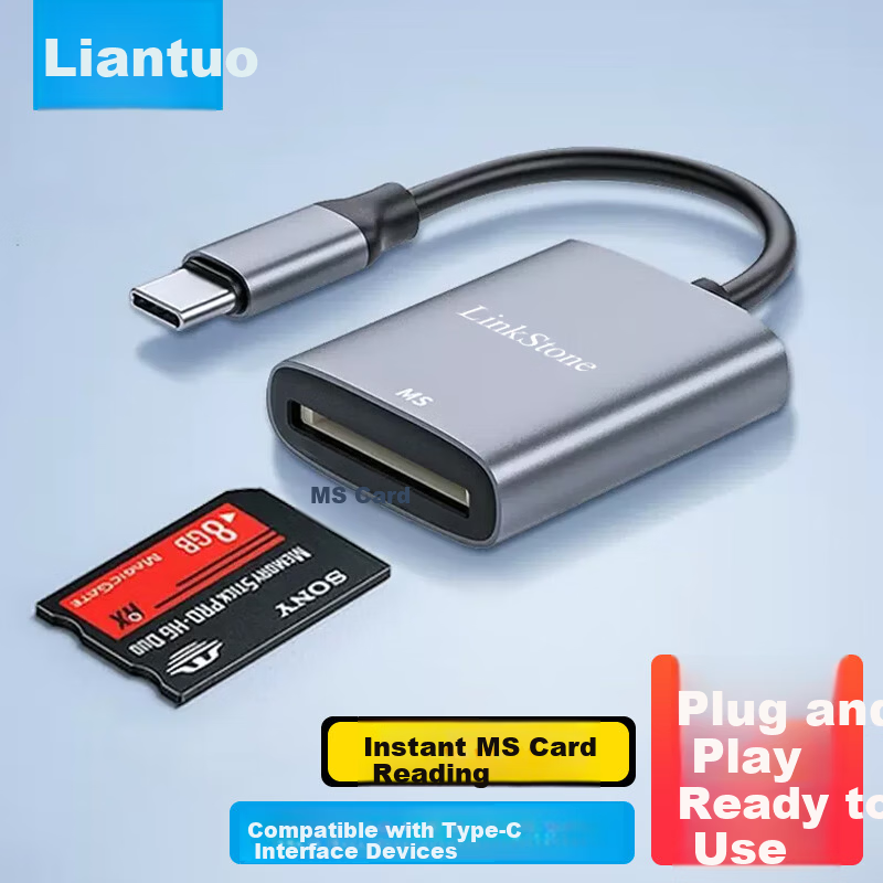 LinkStone USB/Type-C высокоскоростной карт-ридер для MS-карт, совместимый с iPhone 17/16, Huawei, Sony камера и