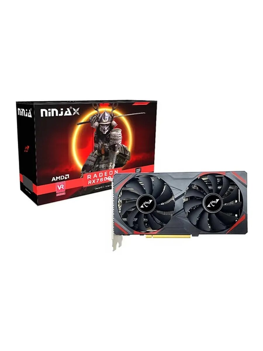 Видеокарта Sinotex Ninja RX7600 8GB GDDR6 128bit 3xDP HDMI 2FAN RTL, черный