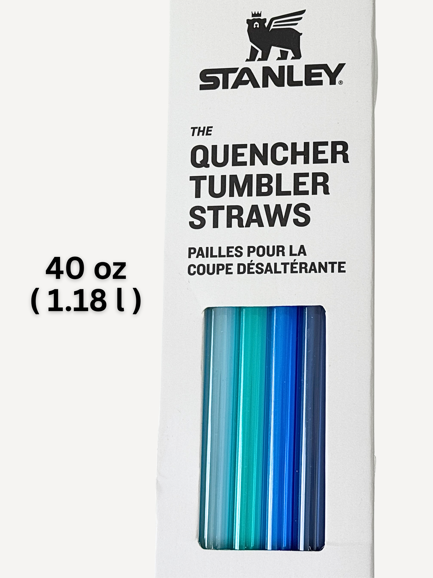 Трубочки Stanley Quencher Tumbler Straws 40 oz (1.18 л), оттенки синего, набор из 4 шт, оригинал США