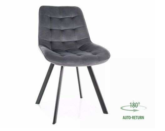 SIGNAL Стул SIGNAL MONTI Velvet Bluvel 14 серый/черный, поворотный