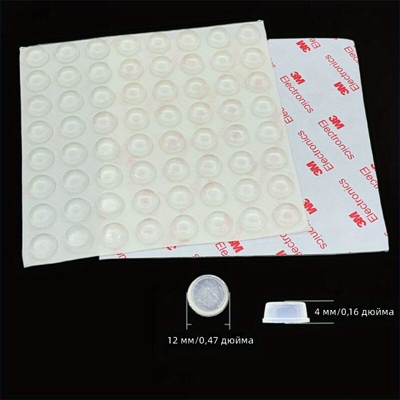Стопоры для дверей бесшумные самоклеящиеся прозрачные защитные 32 шт 12x4 мм