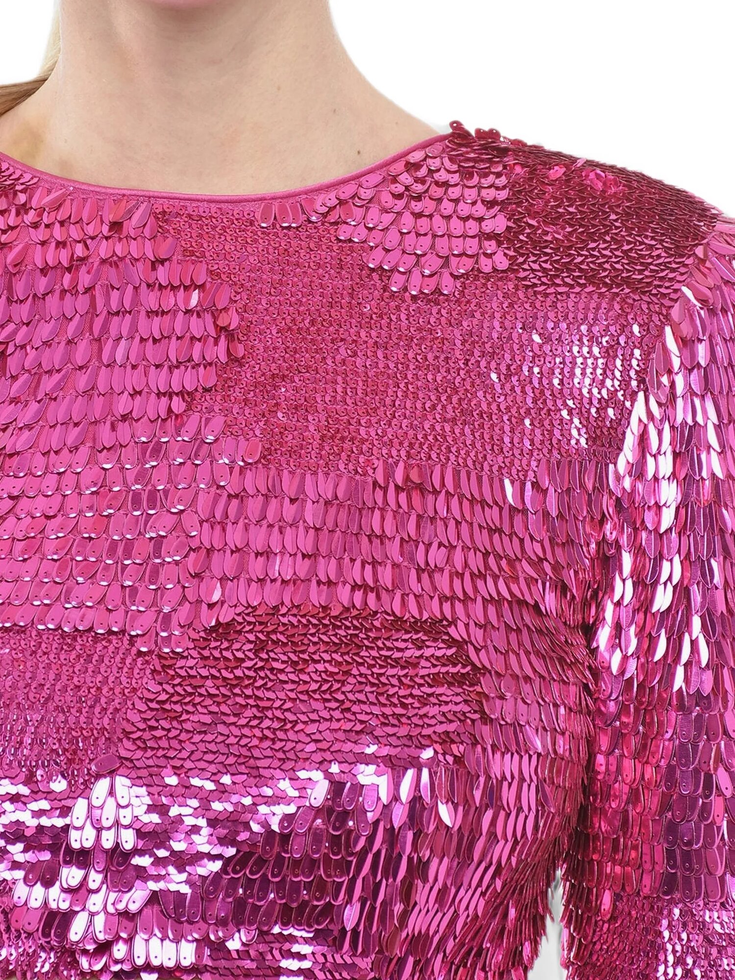 Топ Retrofete Leanne sequin-embellished cropped top, размер 34 — фото 1