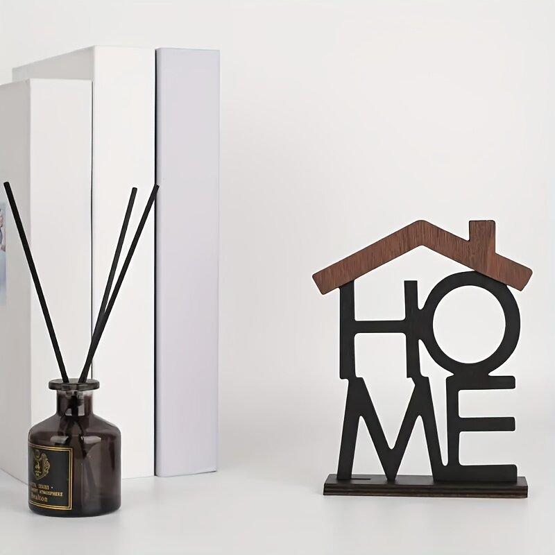 Деревянный настольный декор "Home" для окна и гостиной, стиль Family