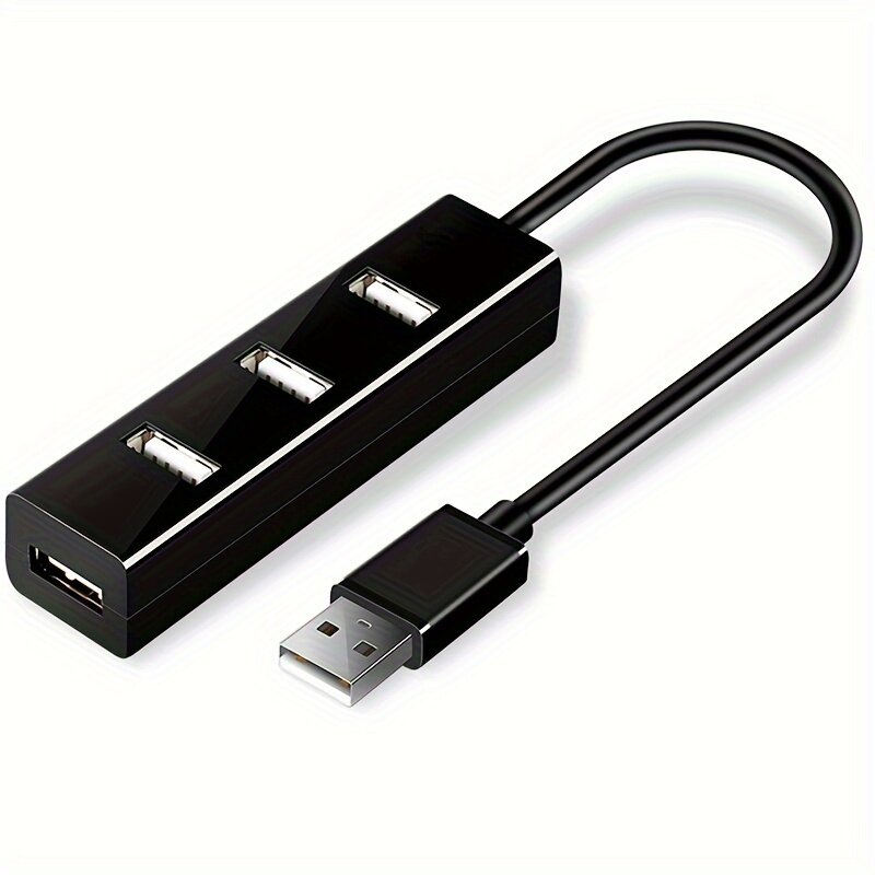 USB-хаб 4-портовый универсальный с индивидуальными выключателями для мыши, клавиатуры и карт памяти, черный