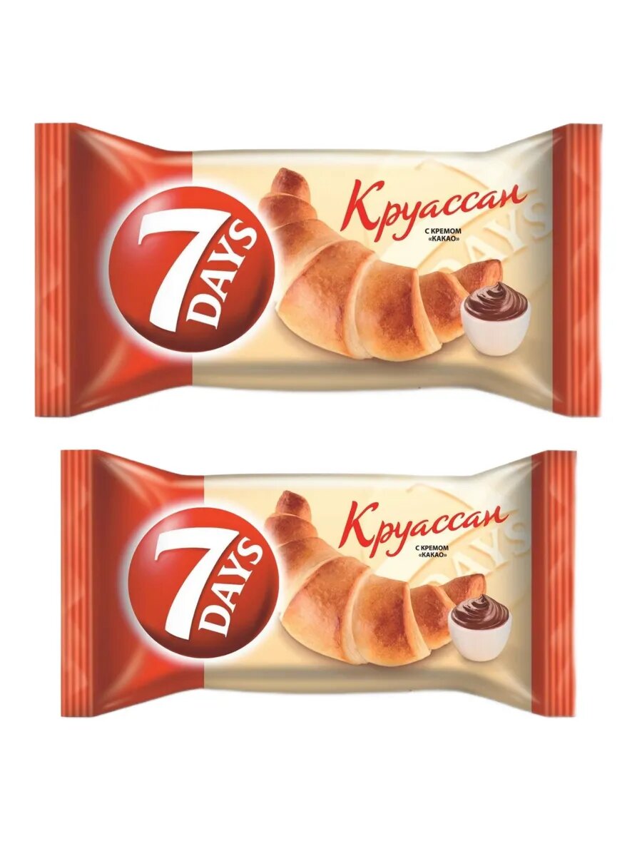 7DAYS Круассаны c кремом со вкусом какао, 2 шт по 65 г
