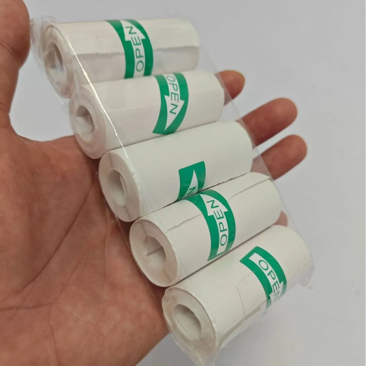 Мини беспроводной Bluetooth-принтер этикеток 57мм Белый, 5-roll adhesive set