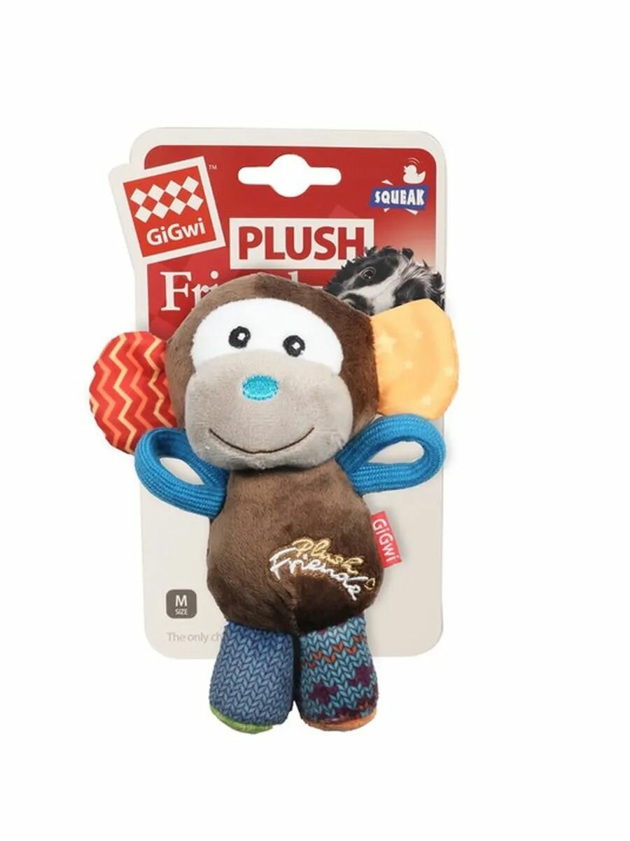 Игрушка для собак Обезьянка с пищалками 17см, PLUSH FRIENDZ