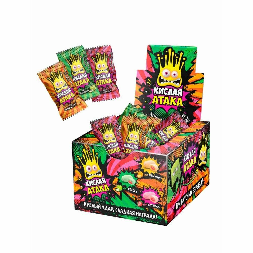 Конфеты жевательные Сладкая Сказка "Кислая атака", 270 г