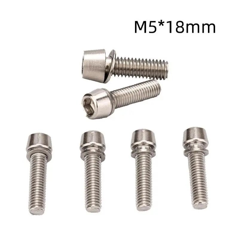 6 шт. титановые болты M5x18 мм, Silver