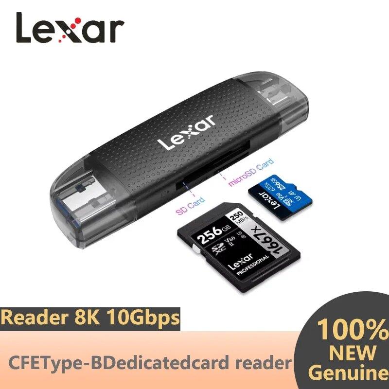 Lexar USB 3.2 Картридер двухслотовый SD/Micro SD USB-A и USB-C Type-C
