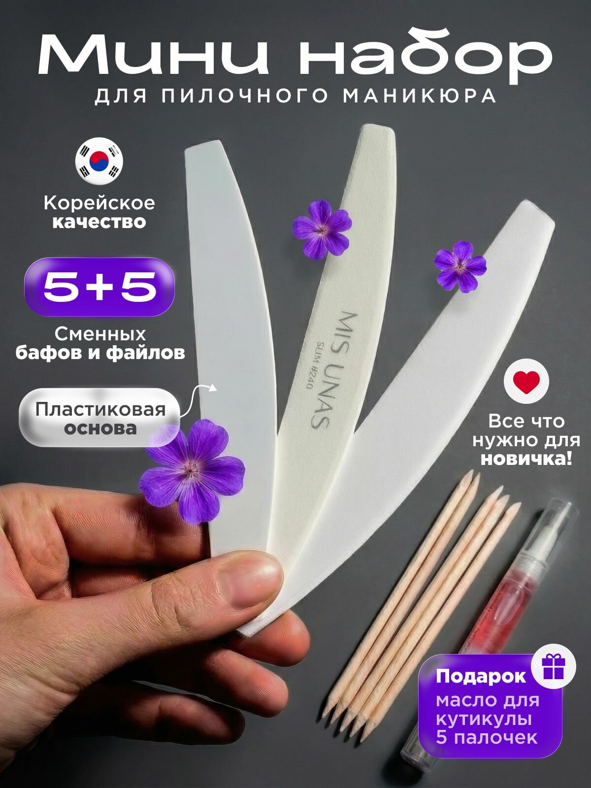 Набор пилочки и бафы для пилочного маникюра мини