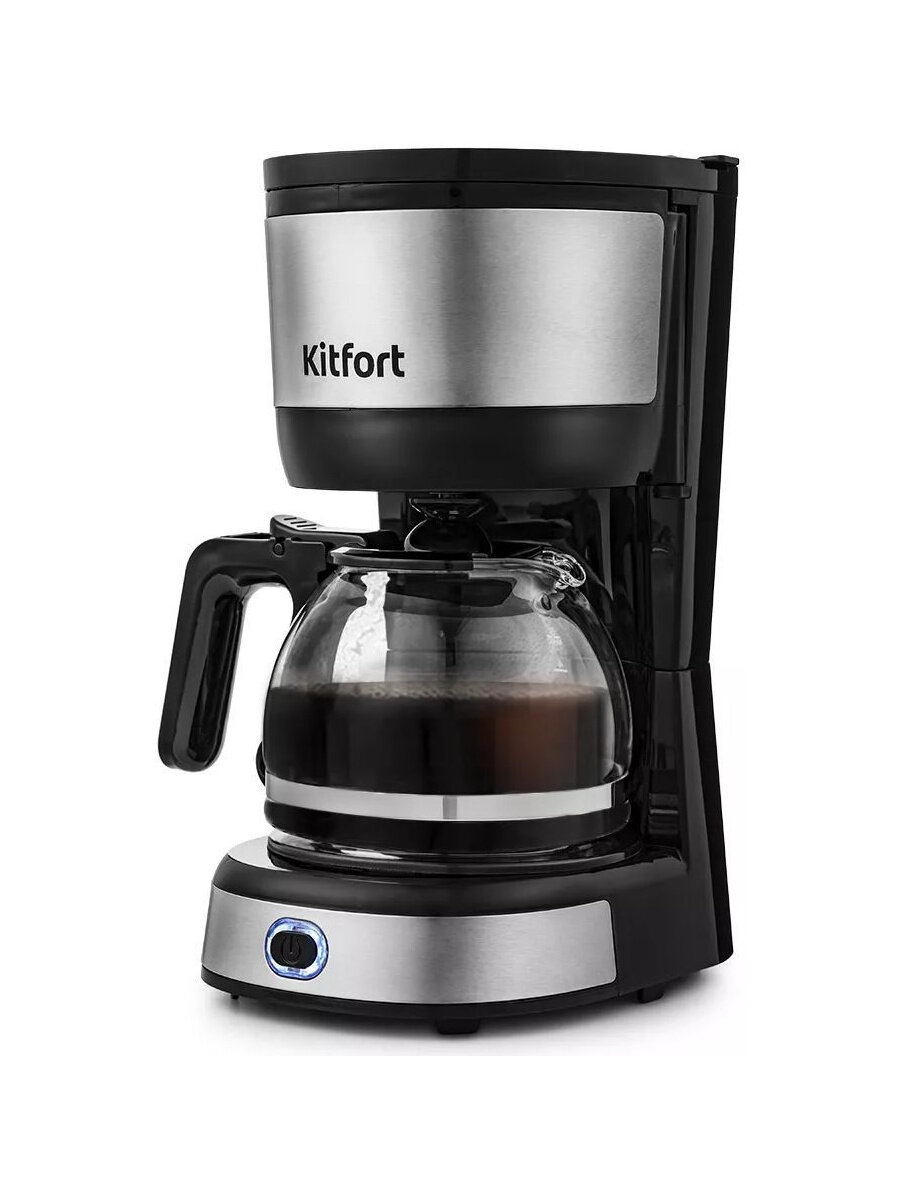Кофеварка капельная Kitfort КТ-730 650Вт черный/нержавеющая сталь