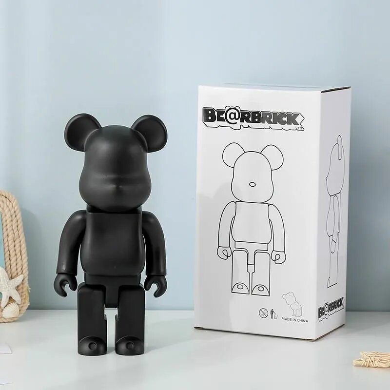 Игрушка Bearbrick Черная 28см, Медведь, ПВХ, 1 шт, Китай