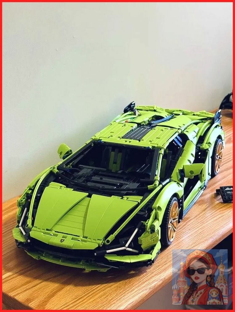 Конструктор Машина Lamborghini Sian FKP 37 1:8, Спортивный гиперкар Technic, Подарок для мужчин и взрослых, 3696 деталей, 42155
