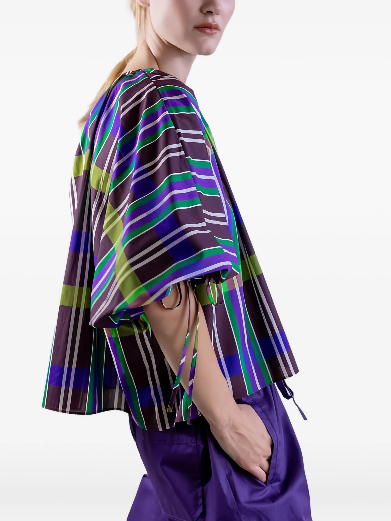 Блуза Psophia Prism-print cropped blouse, размер 40, purple — фото 1