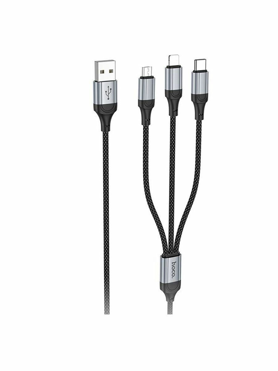 Кабель 3 в 1 type-c micro usb iphone — фото 1